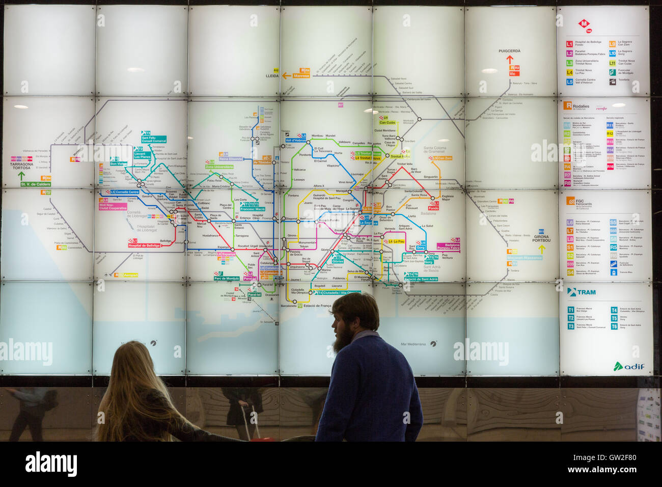 Le plan du métro de Barcelone, Espagne Photo Stock - Alamy