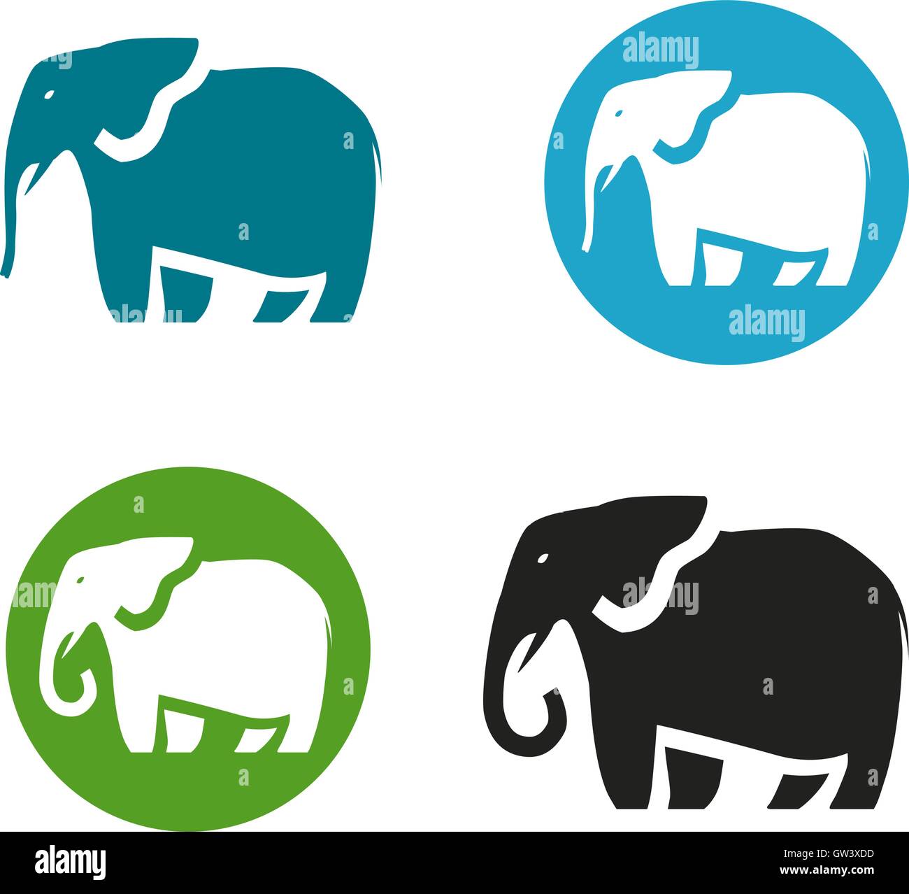 Elephant logo Vector. L'icône ou symbole Animaux Image Vectorielle ...