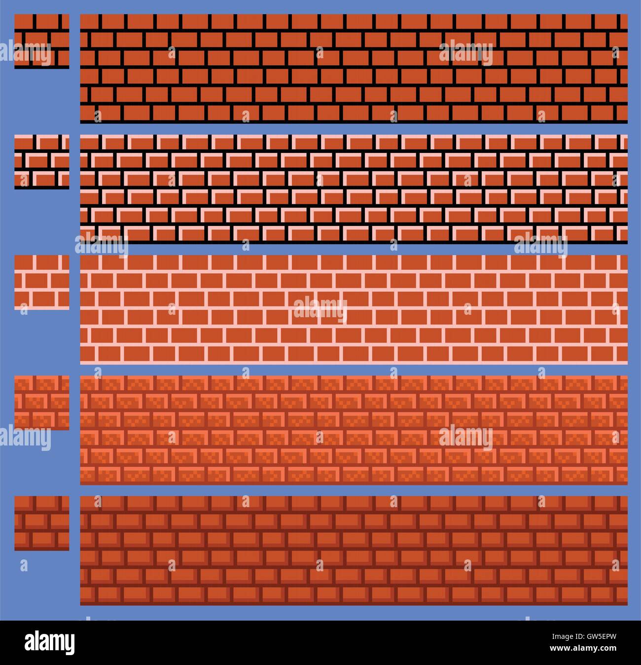 La texture pour plateforme pixel art vector - brick wall Image ...