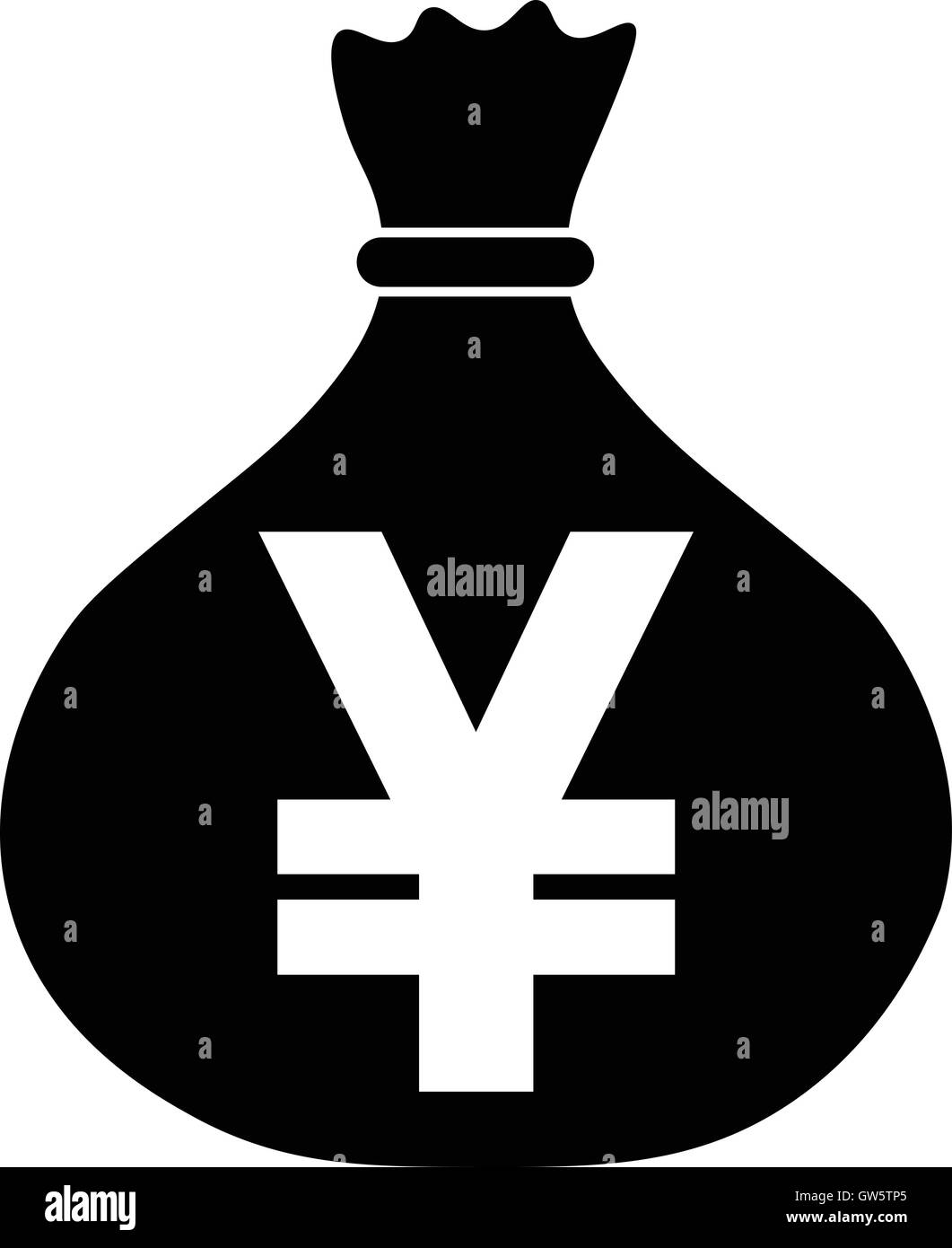 L'icône de sac d'argent avec le Japon yen / yuan chinois symbole , JPY CNY symbole monétaire ...