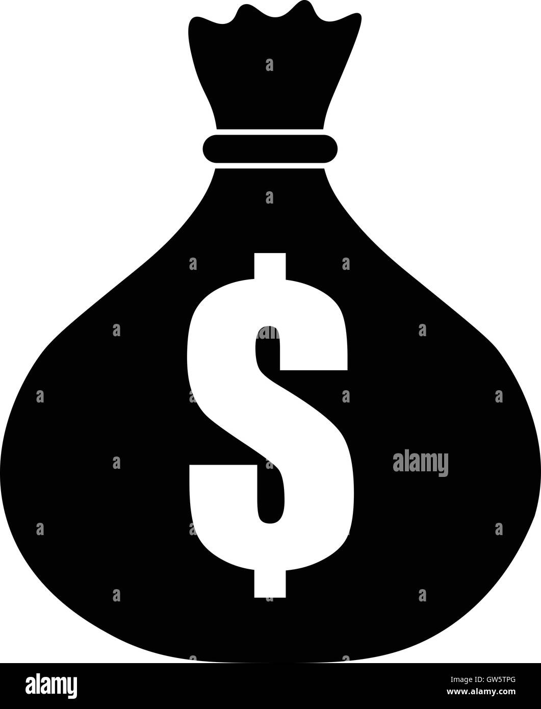 Sac de l'argent avec l'icône , le symbole du dollar américain usd ...