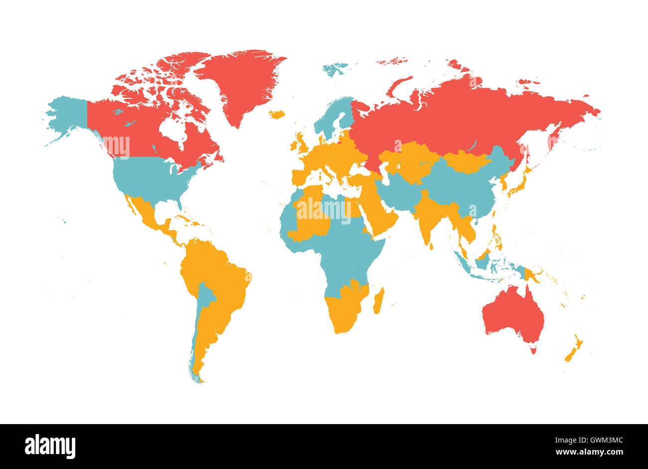 Carte Du Monde Simple Et Plate