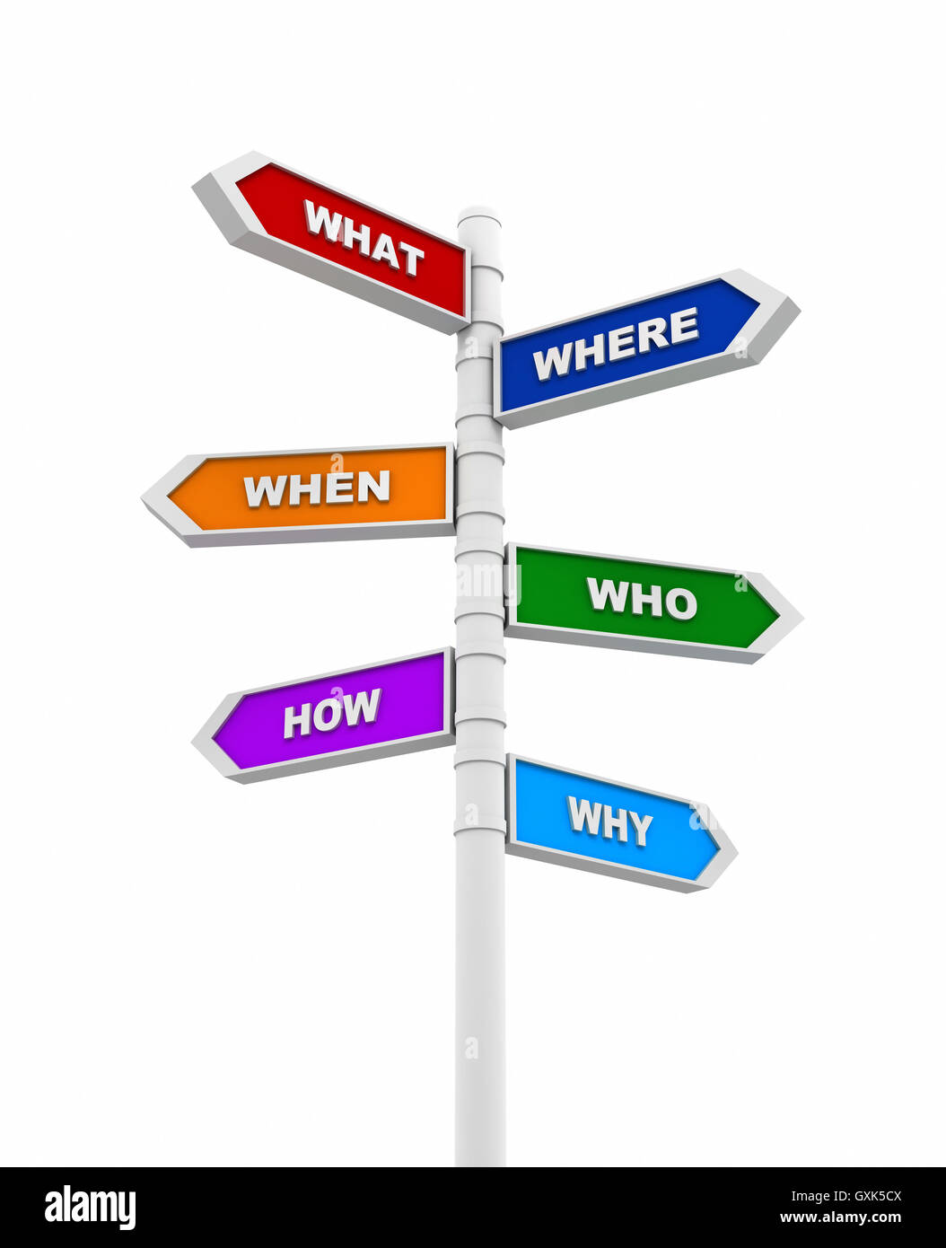 Questions direction concept 3d illustration Photo Stock - Alamy