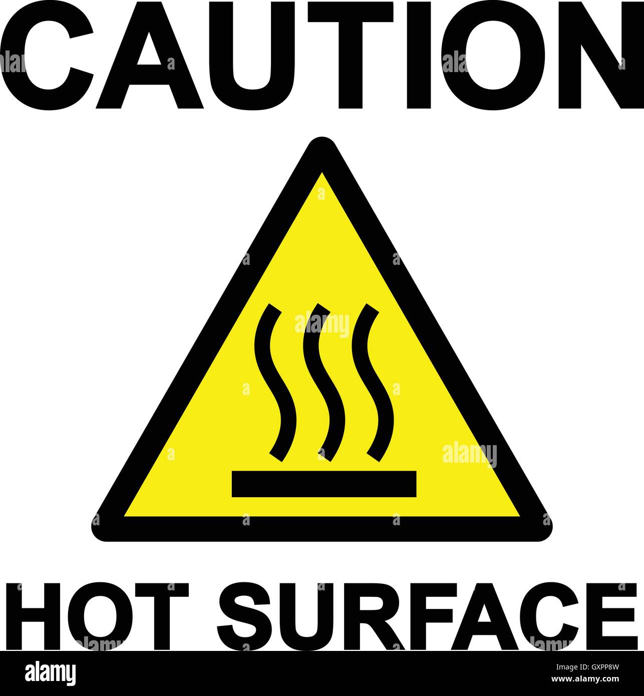 Caution hot surface sign Banque de photographies et d’images à haute ...