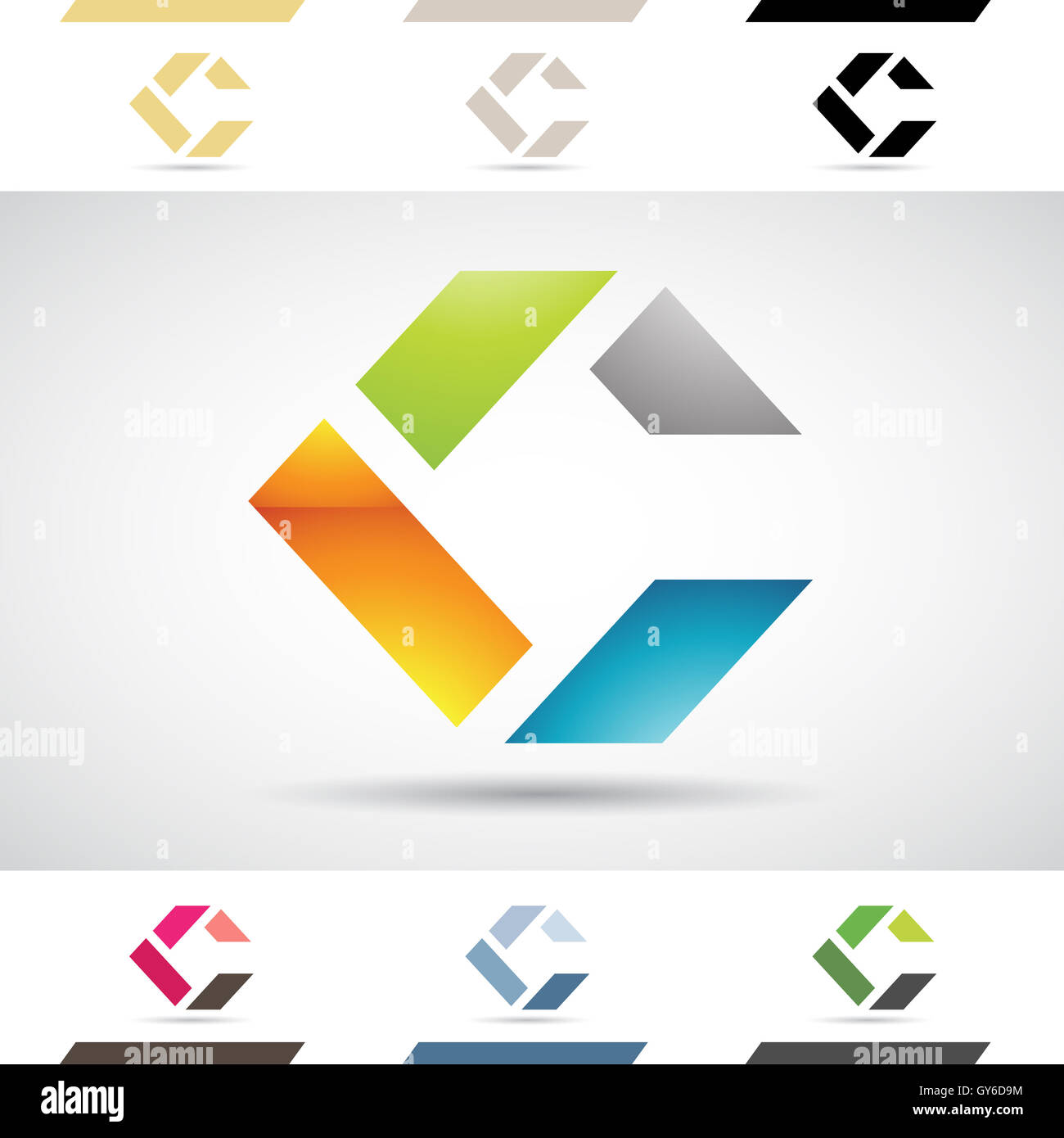 Conception de logos et icônes Stock colorés de formes lettre C, Vector ...