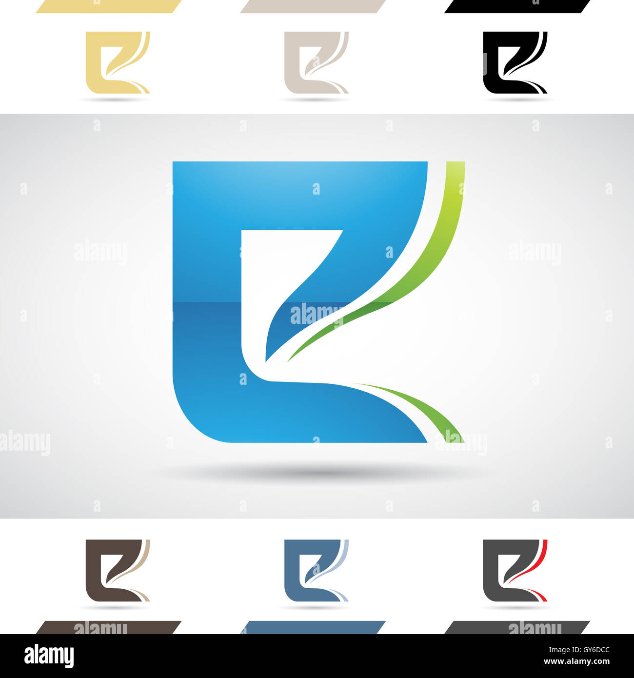 Conception de logos et icônes Stock colorés de formes Lettre E, Vector ...