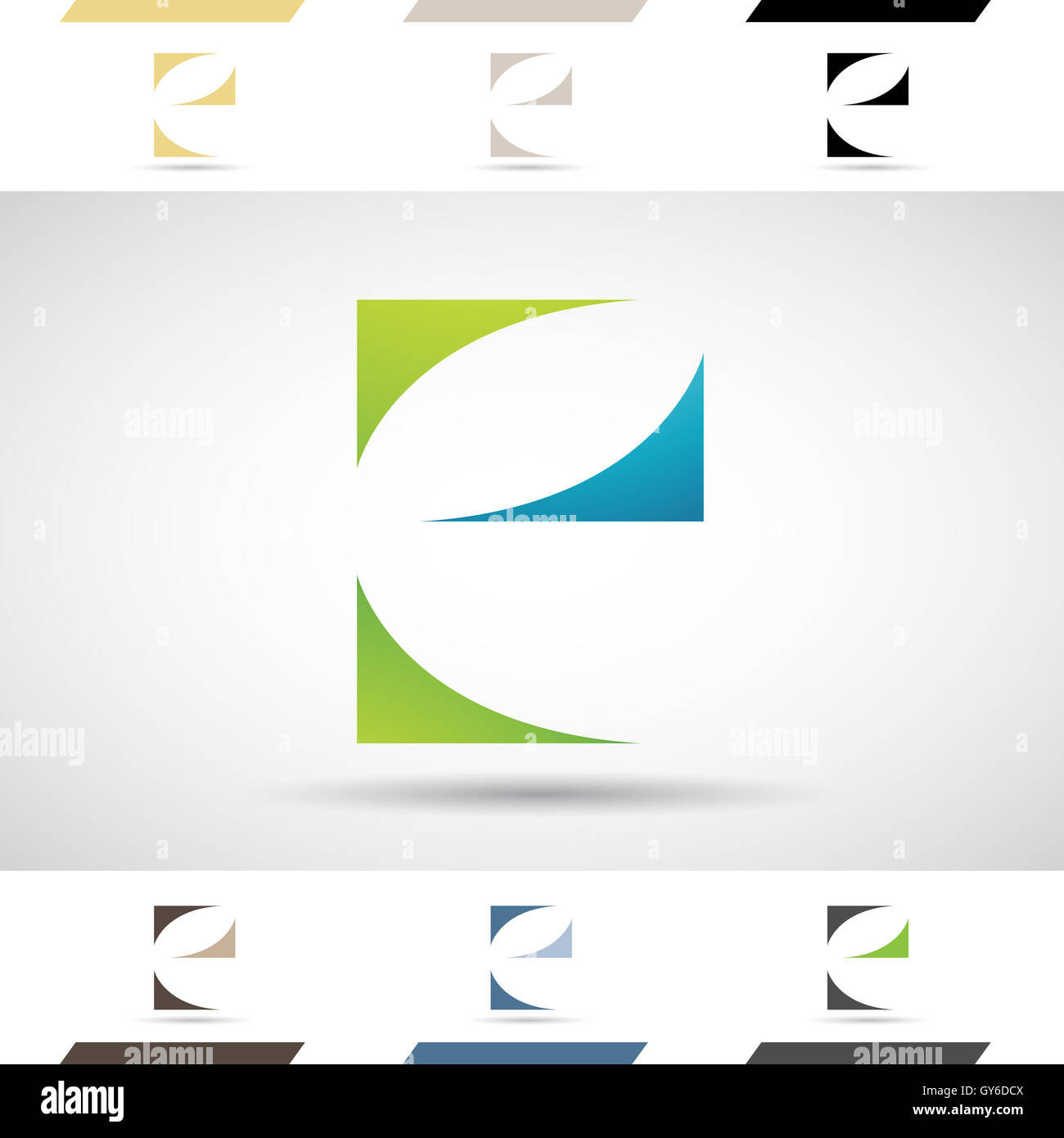 Conception de logos et icônes Stock colorés de formes Lettre E, Vector ...