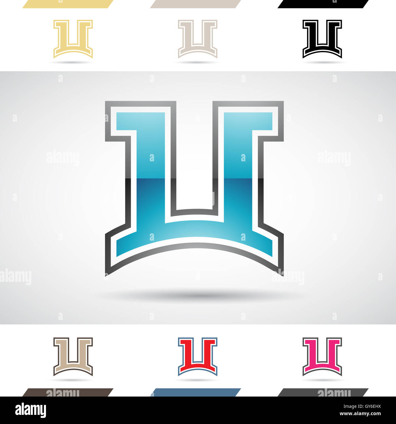 Conception de logos et icônes Stock colorés de formes lettre U, Vector ...