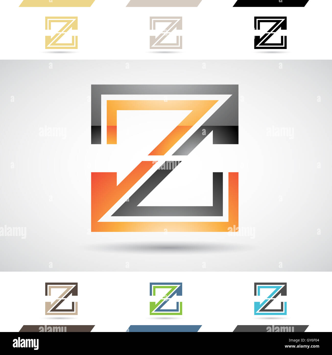 Conception de logos et icônes Stock colorés de formes Lettre Z, Vector ...