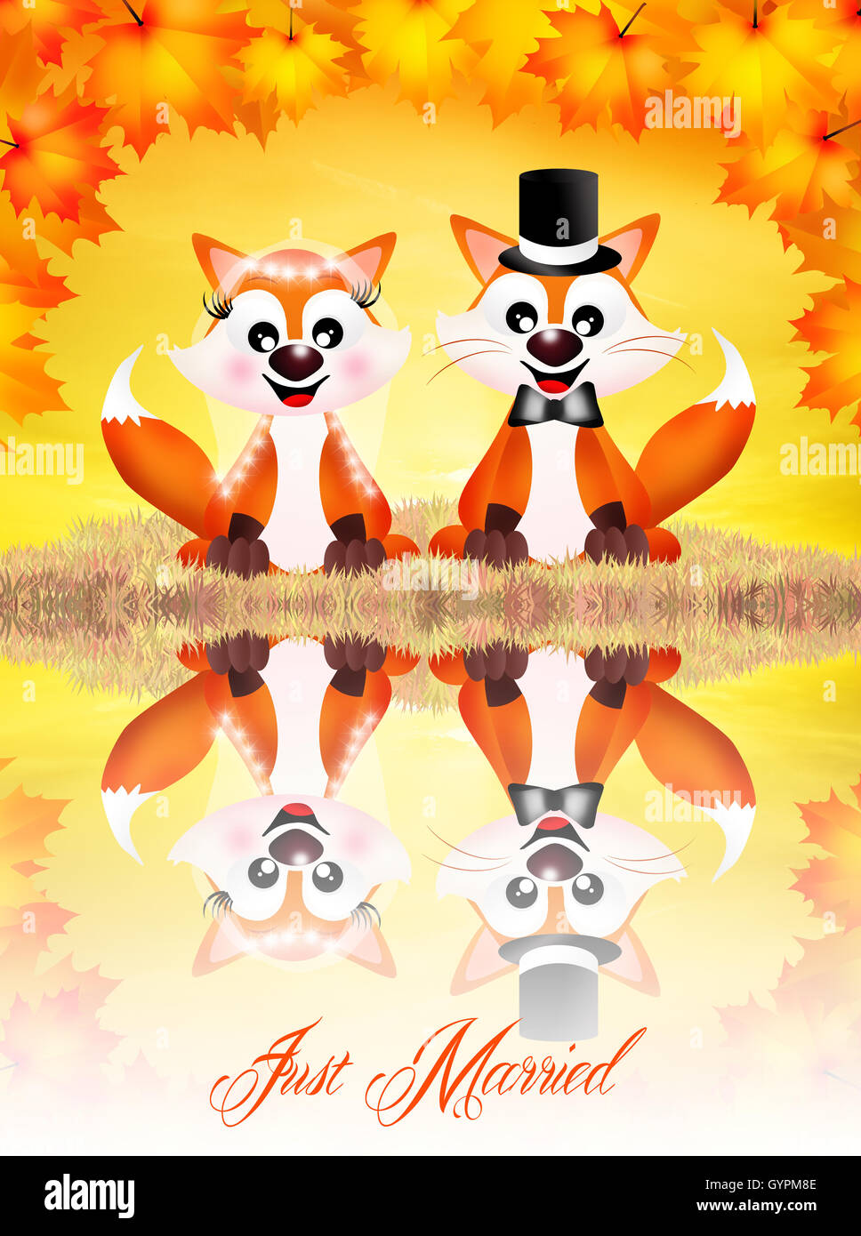 Couple renard dessin animé Banque de photographies et d’images à haute ...