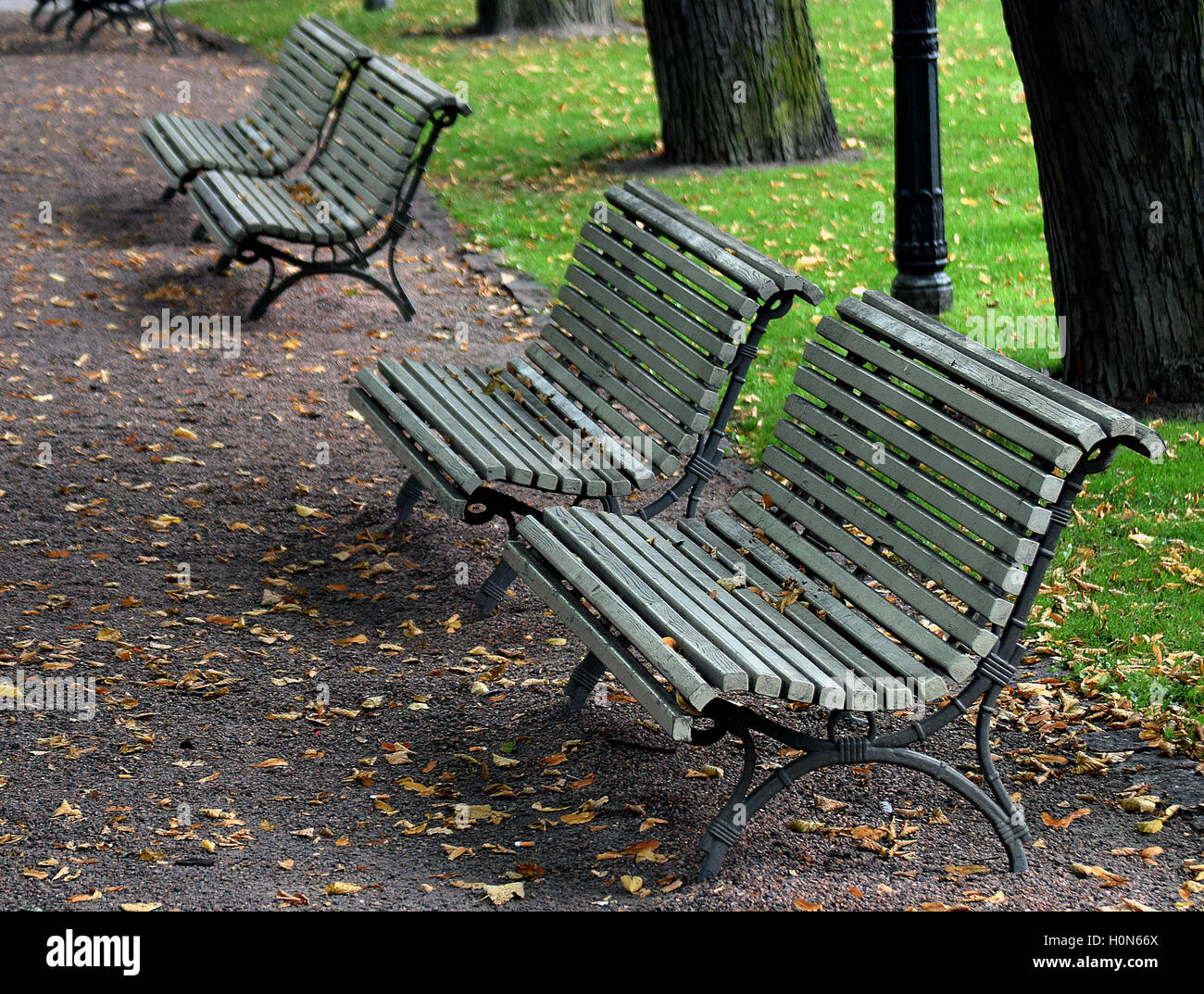 Gens Assis Sur Des Bancs De Parc Banque De Photographies Et Dimages à