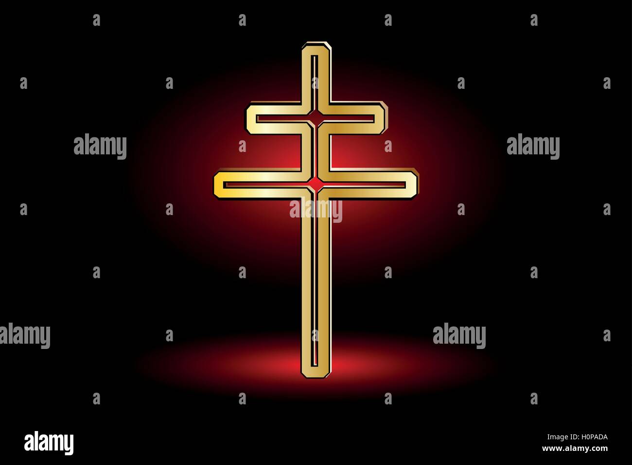 Double crucifix Banque d'images vectorielles - Alamy