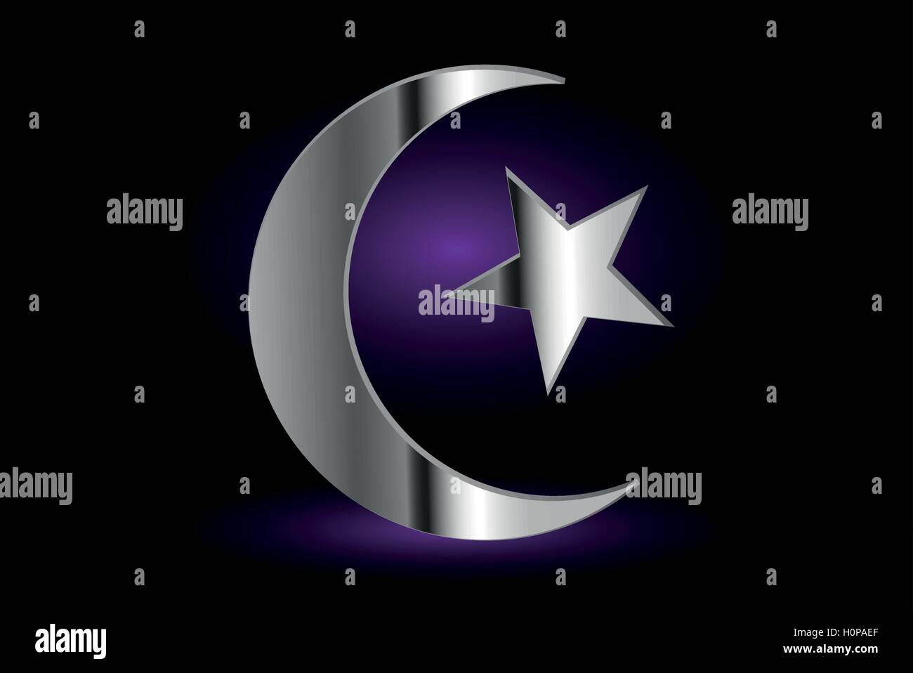 Muslim symbol islam symbol crescent Banque d'images vectorielles - Alamy