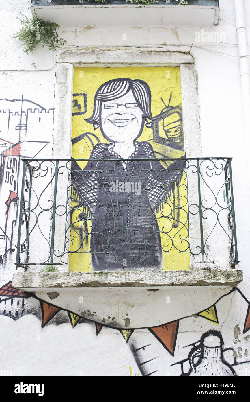 Graffiti with girl silhouette Banque de photographies et d’images à ...