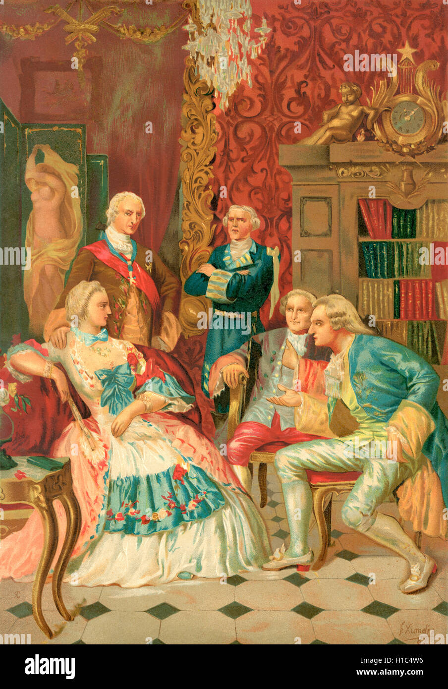 Madame de Pompadour holding court dans la société française, 18e siècle ...
