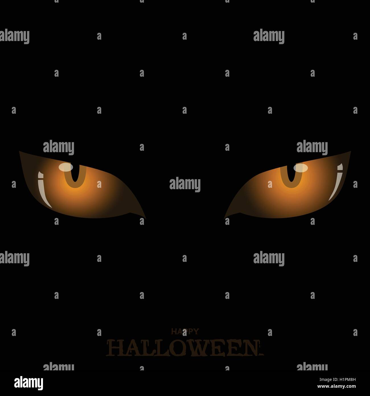 Chat noir yeux jaune Banque d'images vectorielles - Alamy