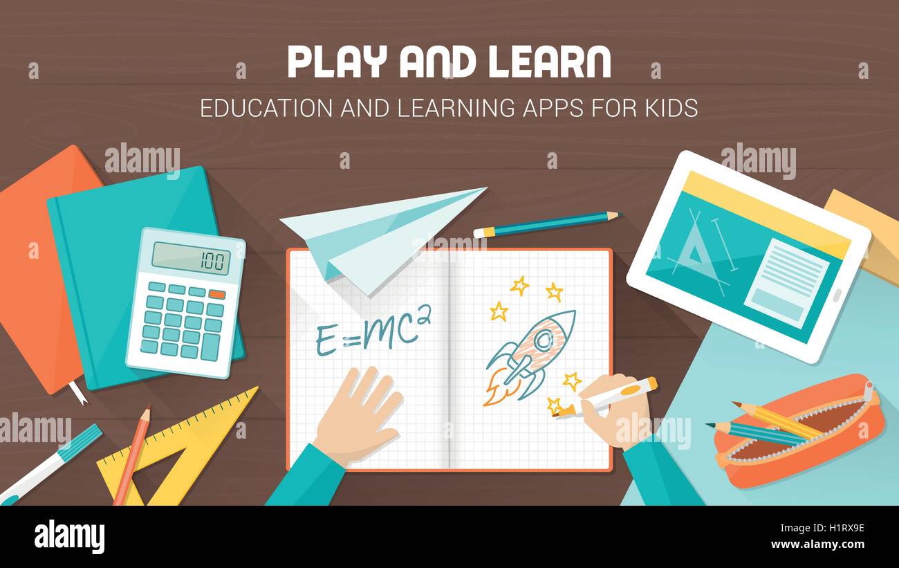 Tablette d'exercice scolaire Banque d'images vectorielles - Alamy