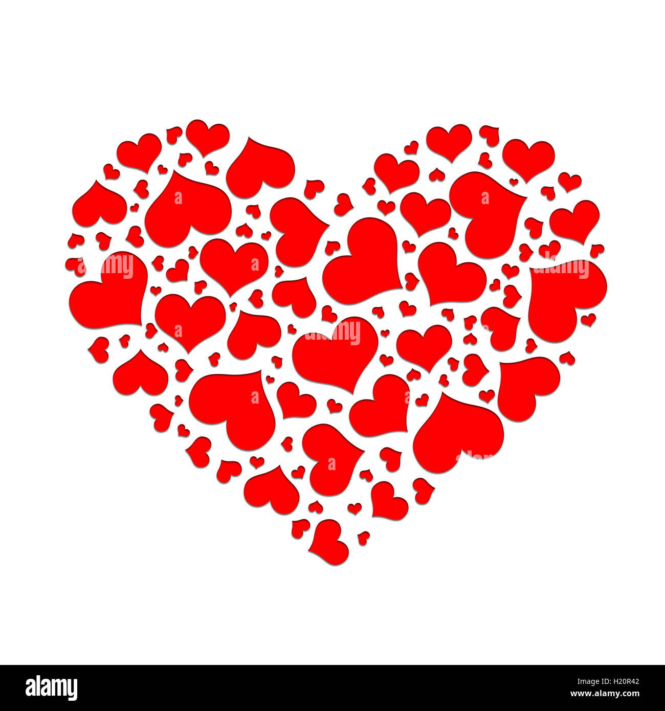 Grand coeur fait ΓÇïΓÇïup de petits cœurs Banque D'Images, Photo Stock ...