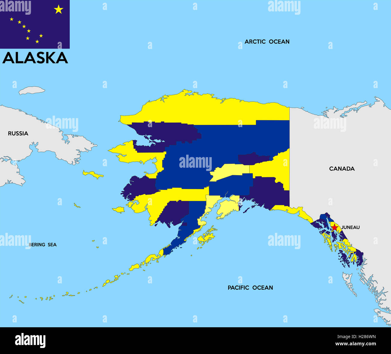 Political map of alaska Banque de photographies et d’images à haute ...