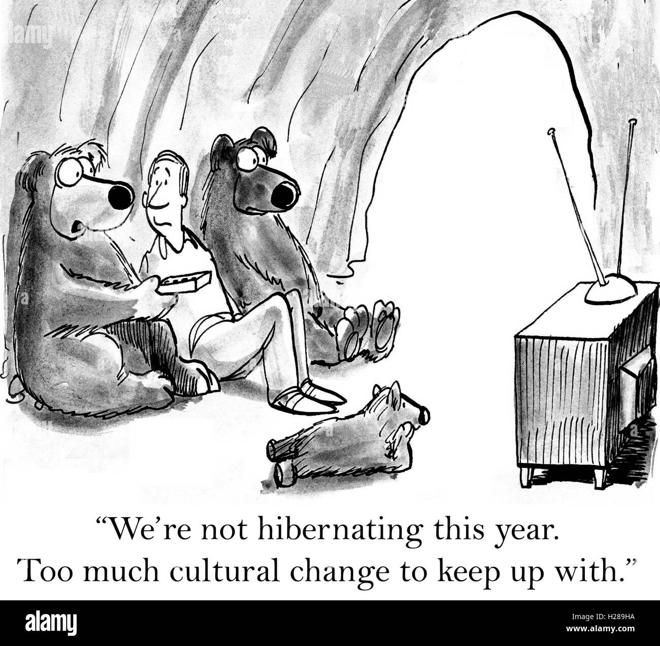 évolution de l'homme humour Banque d'images noir et blanc - Alamy