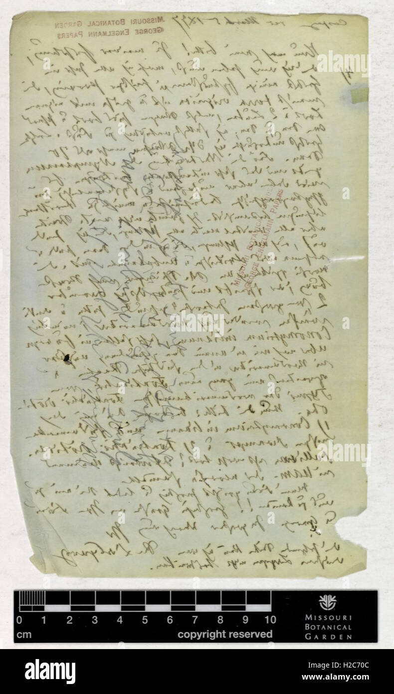 Cette correspondance entre Robert Caspary et George Engelmann traite de ...