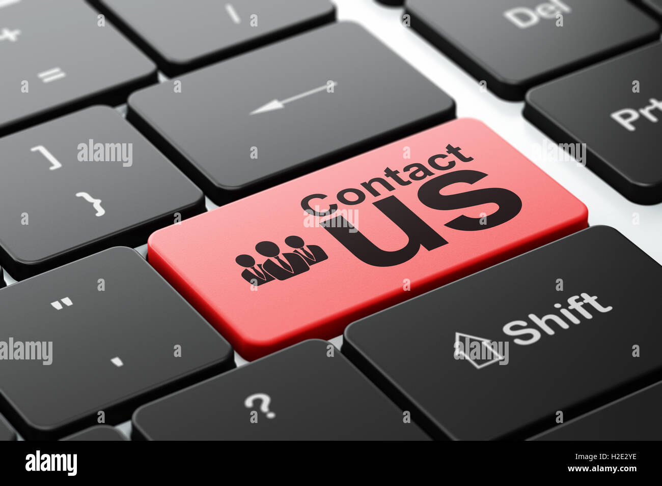 Concept Marketing : les gens d'affaires et nous contacter au clavier de ...