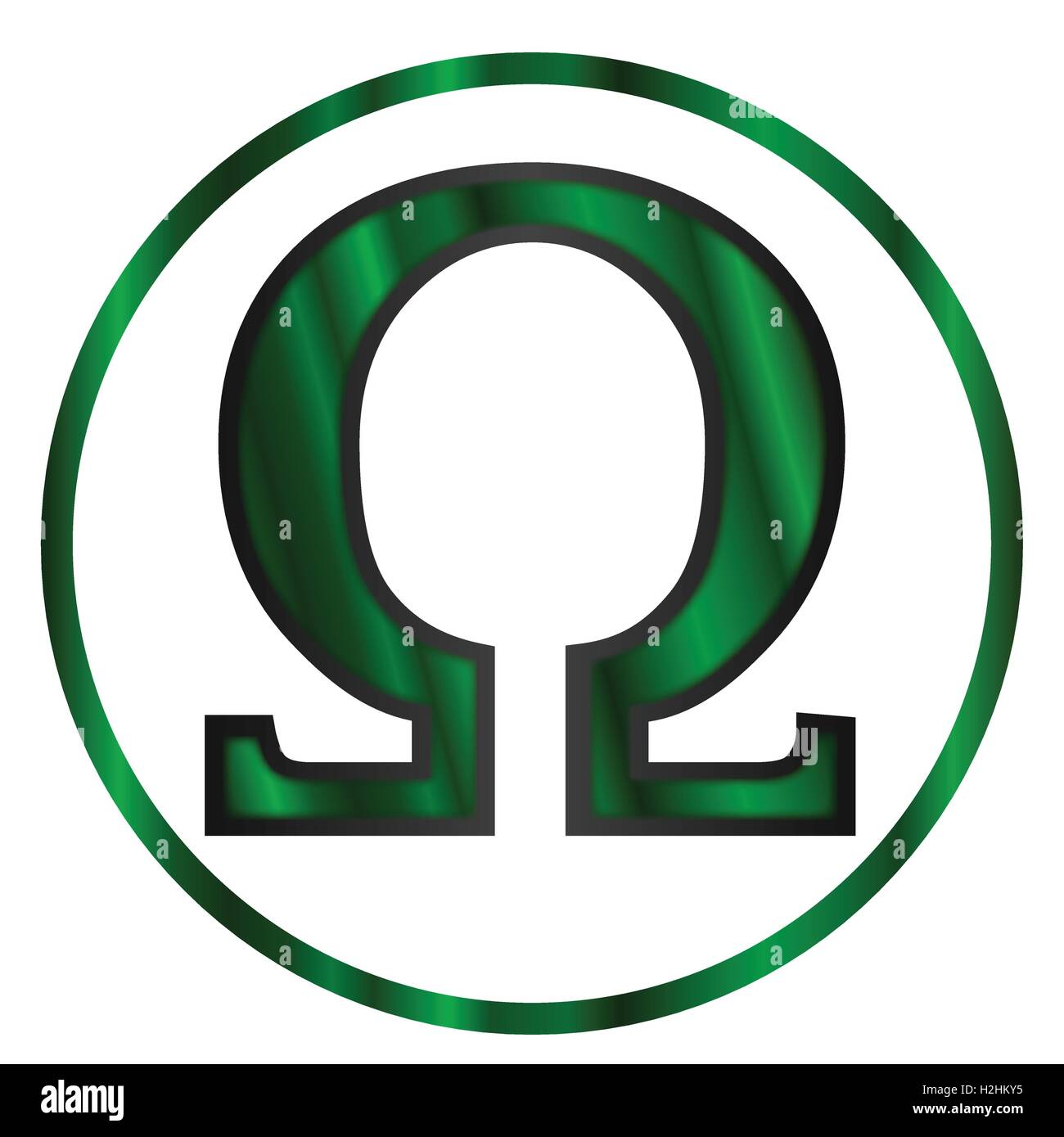 Omega une lettre de l'alphabet grec isolé sur un fond blanc Image ...