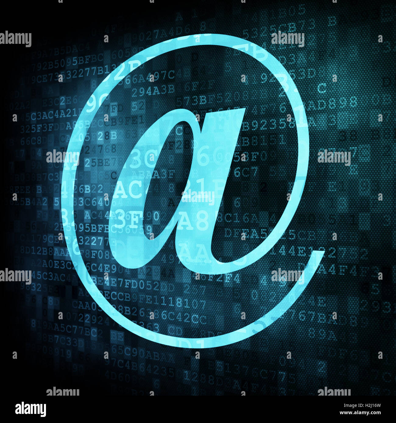 Le symbole arobase sur écran numérique Photo Stock - Alamy