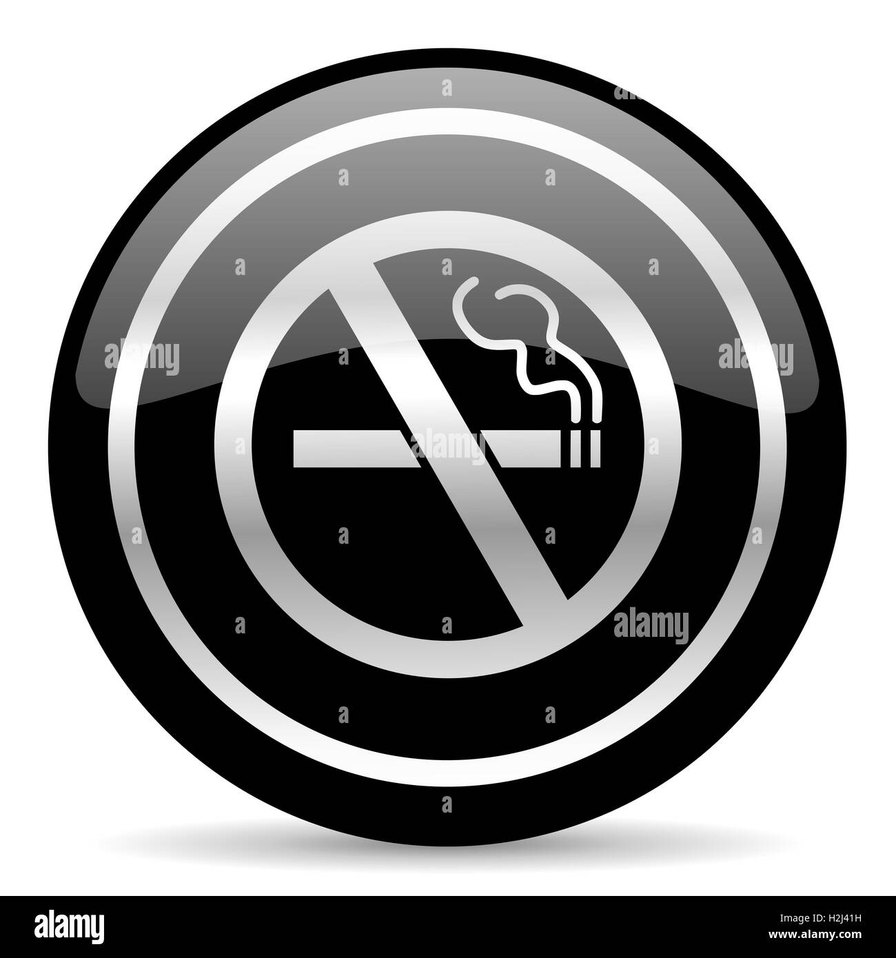 Panneau interdit et interdit de fumer Banque d'images noir et blanc - Alamy