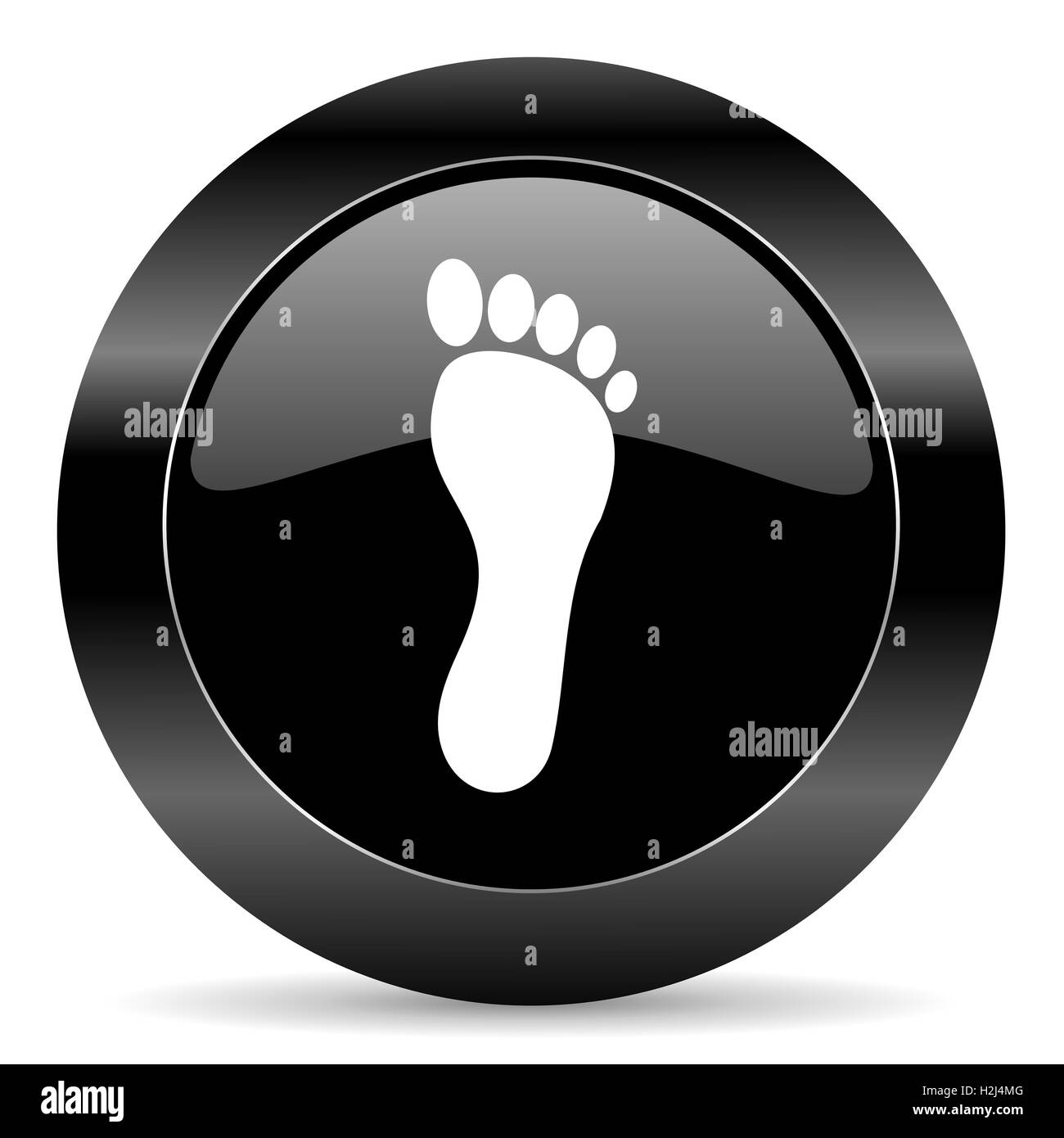 Icône de pied Banque d'images noir et blanc - Alamy