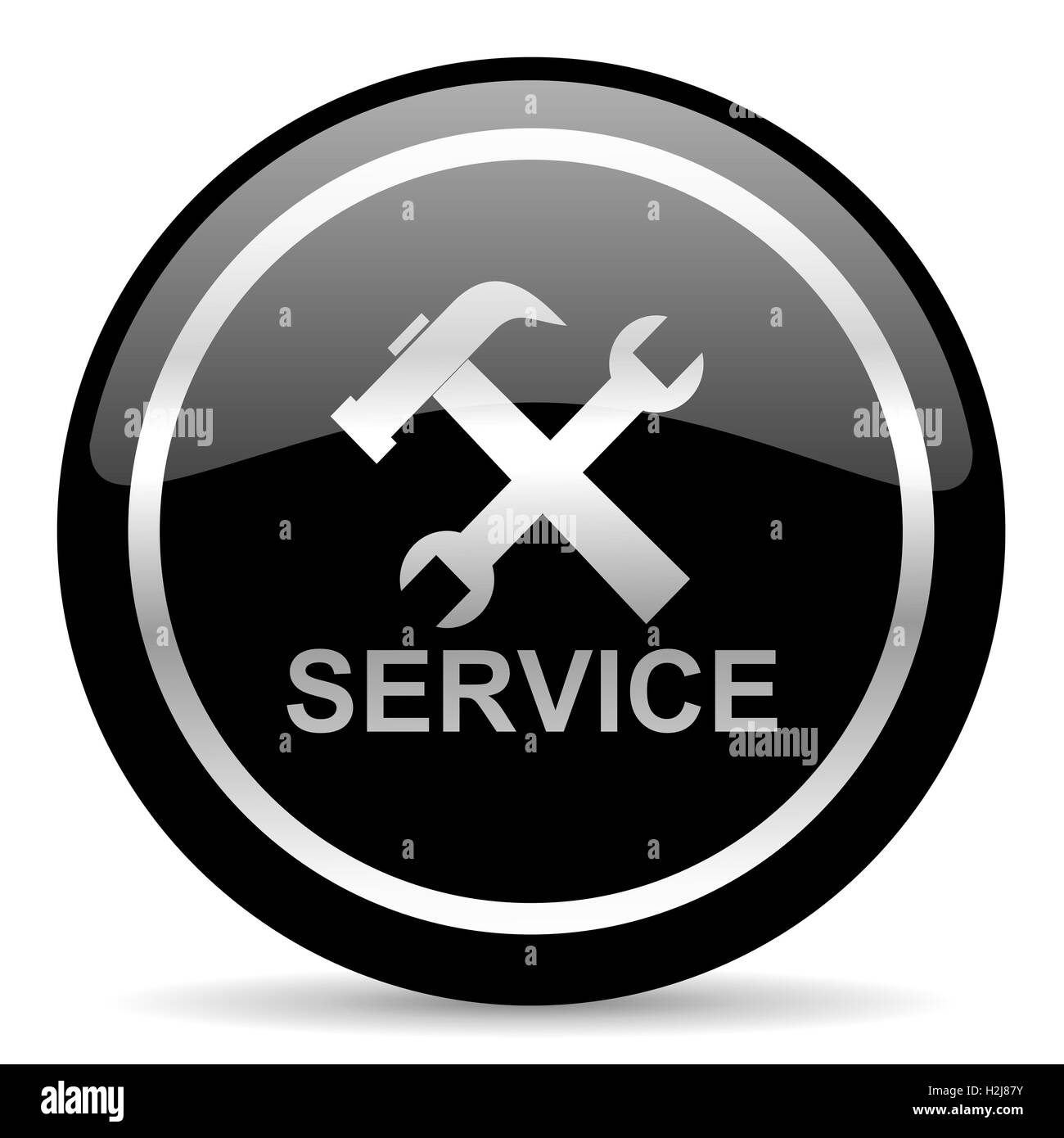 Call center agent service icon Banque d'images noir et blanc - Alamy