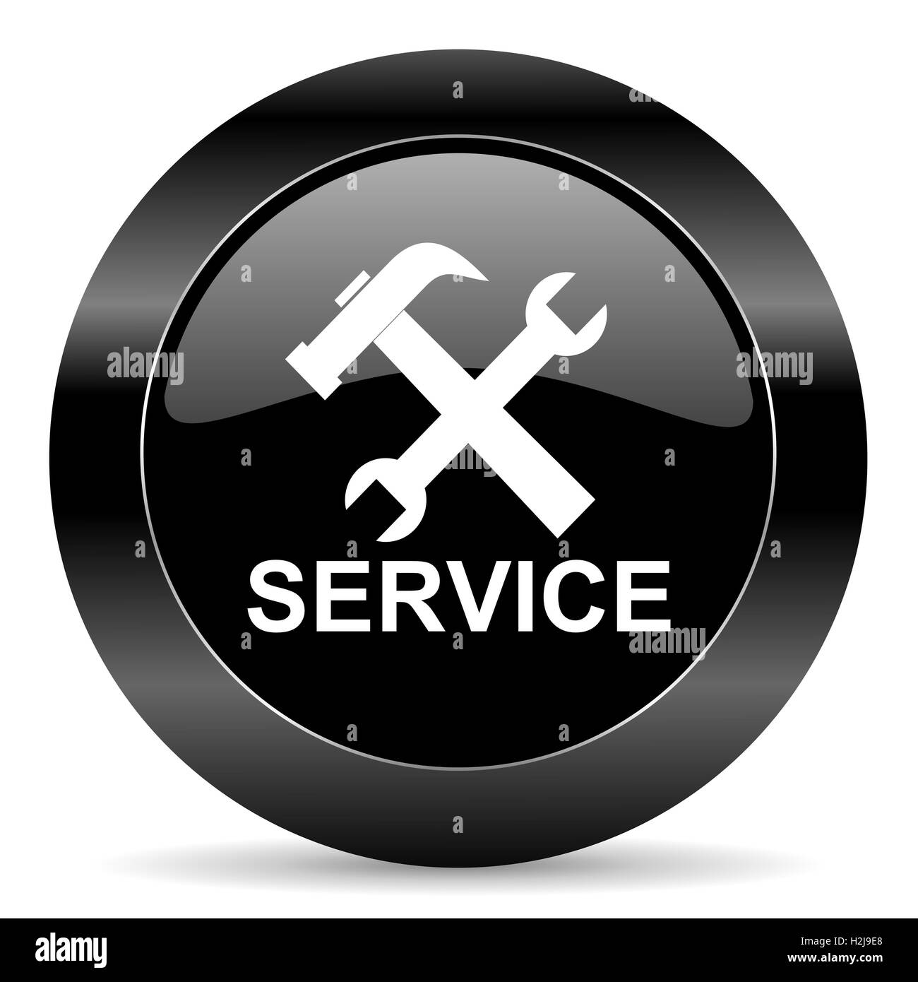 Call center agent service icon Banque d'images noir et blanc - Alamy