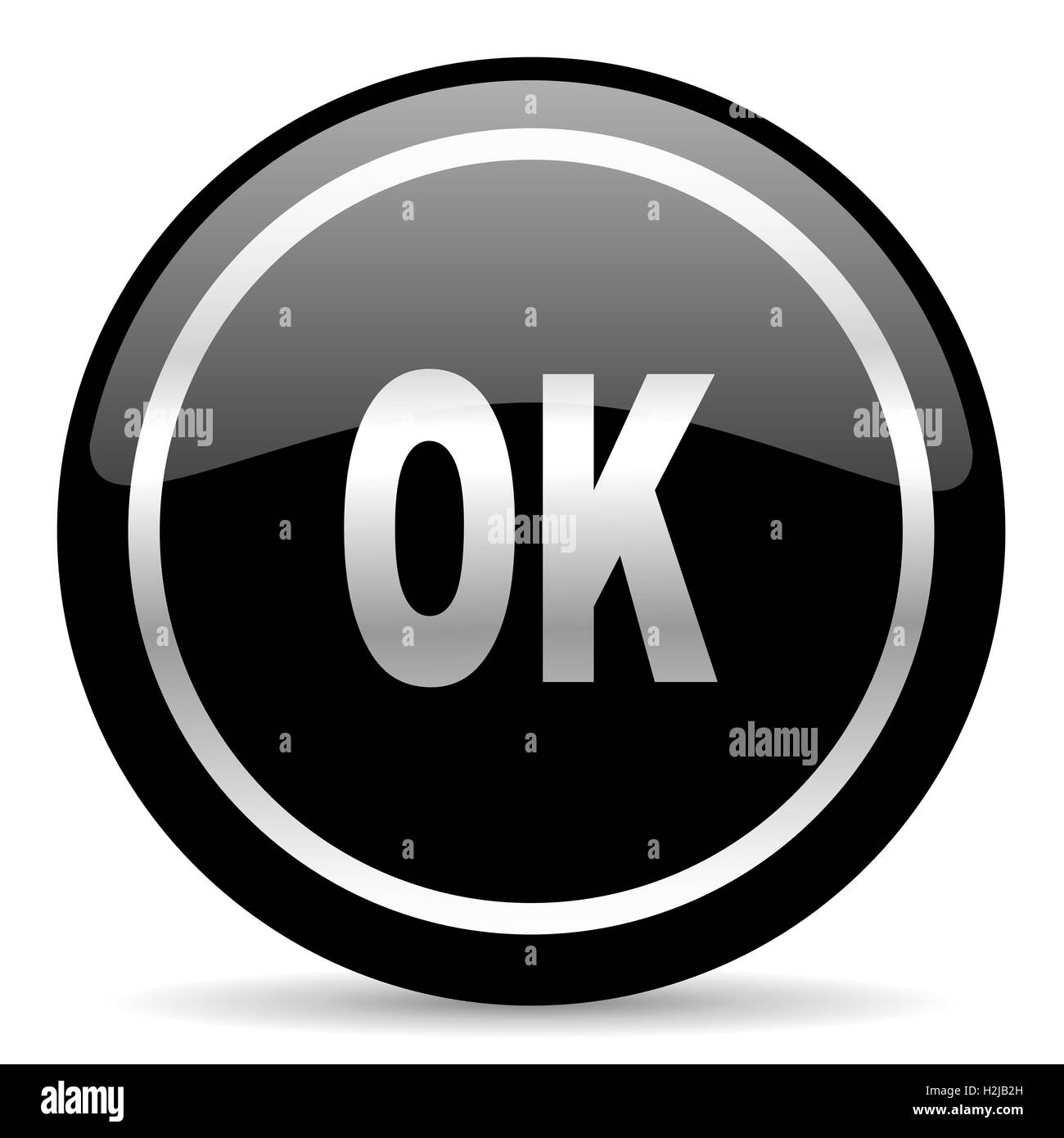 Icone ok Banque d'images noir et blanc - Alamy