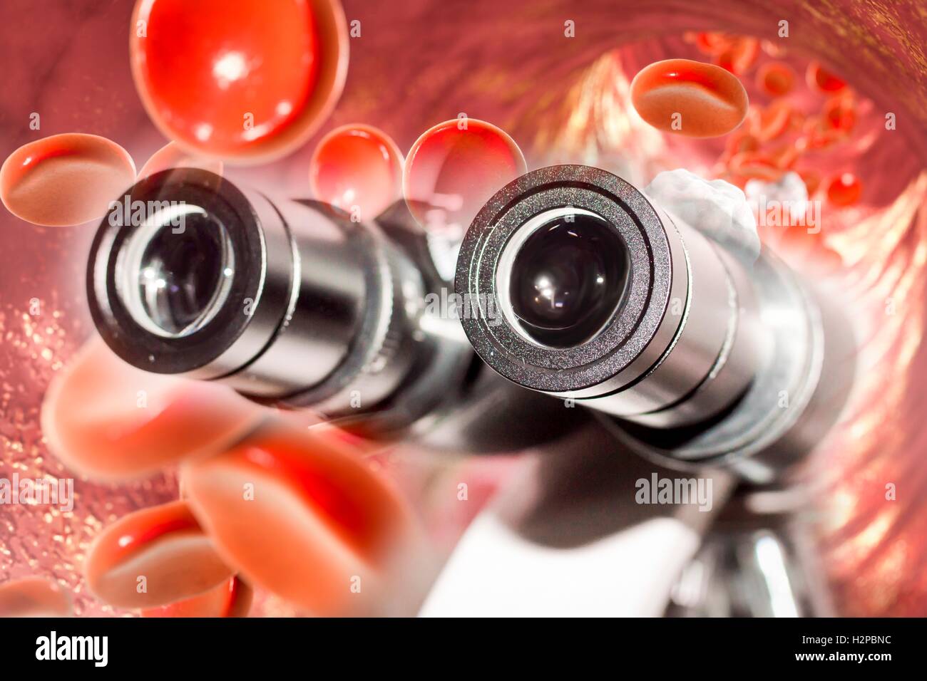 Microscope et cellules sanguines Banque de photographies et d’images à ...