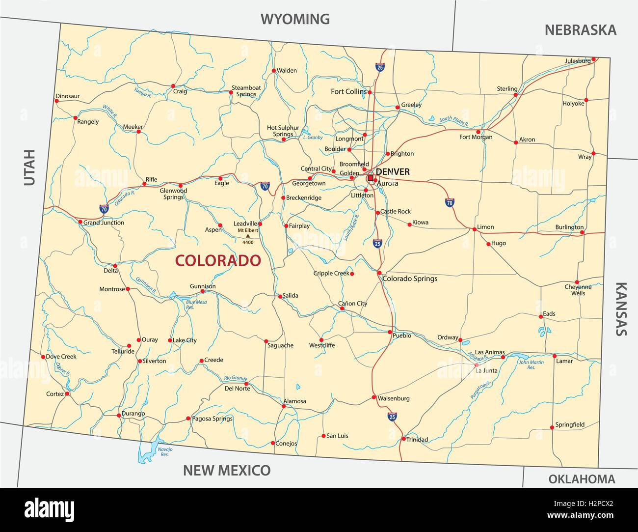 Colorado map Banque de photographies et d’images à haute résolution - Alamy