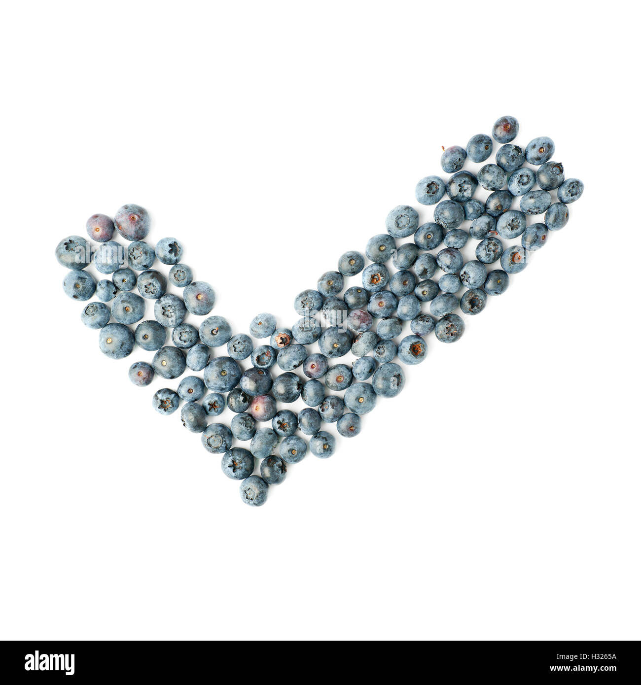 Oui coche signe symbole fait de la Myrtille ou bleuet sur fond blanc ...