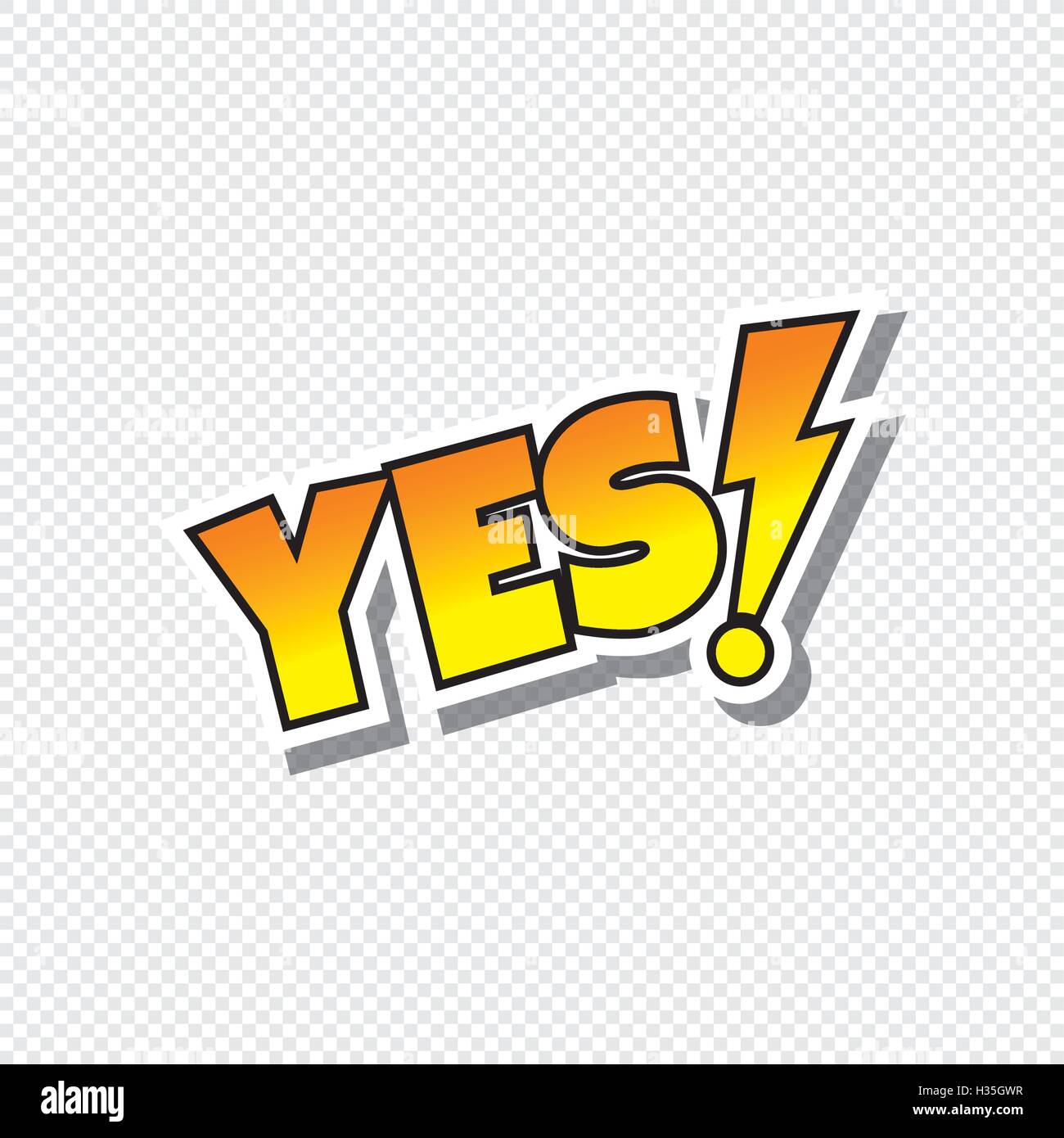 Cartoon Yes Symbol Bubble Banque d'image et photos - Alamy