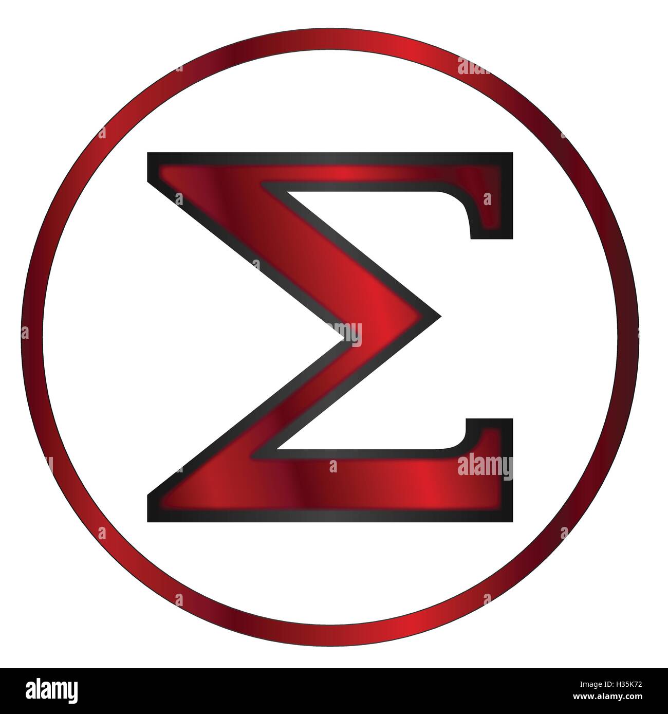 Sigma une lettre de l'alphabet grec isolé sur un fond blanc Image ...