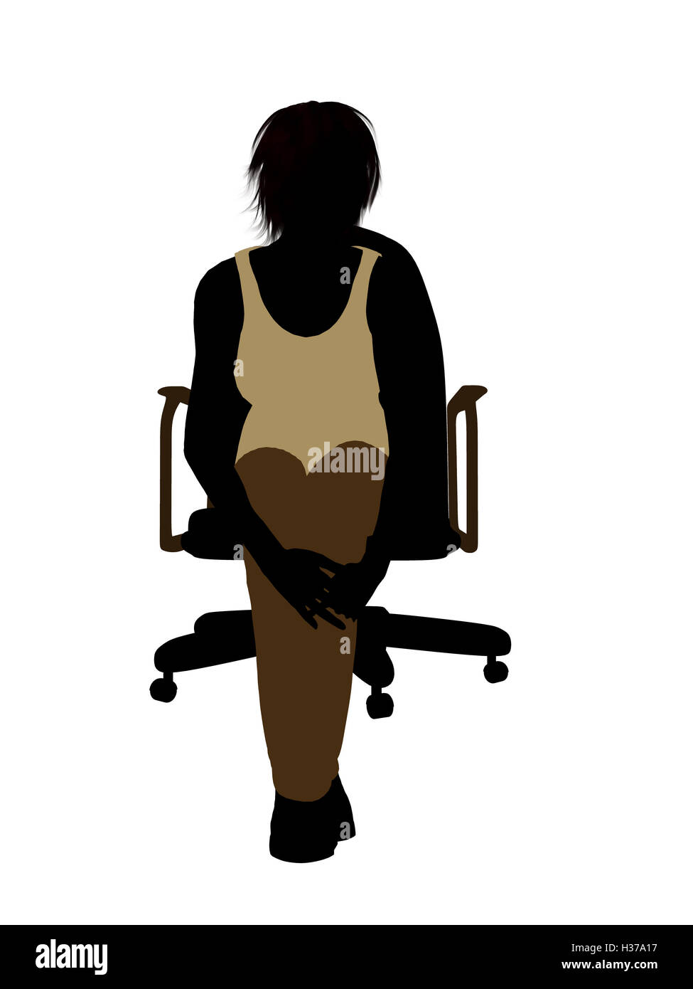 Femme Assise Sur Une Chaise Illustration Silhouette Photo Stock Alamy