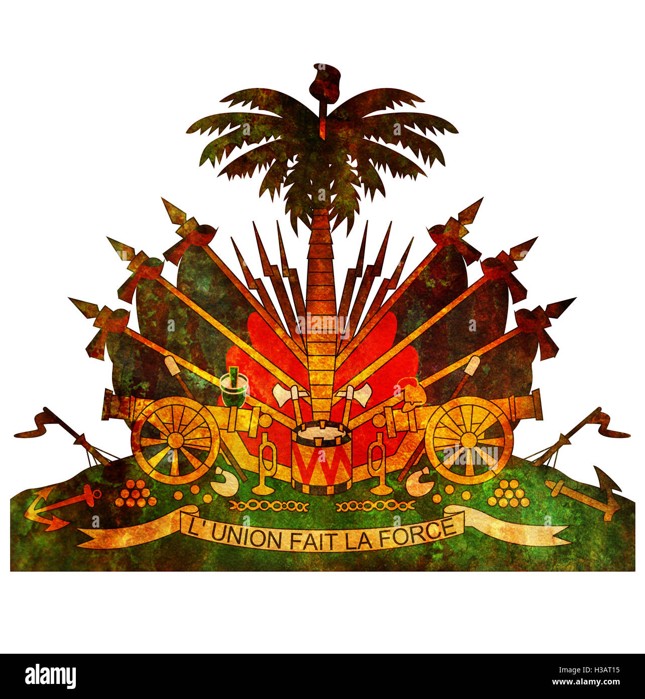 Haiti national flag coat arms Banque de photographies et d’images à ...