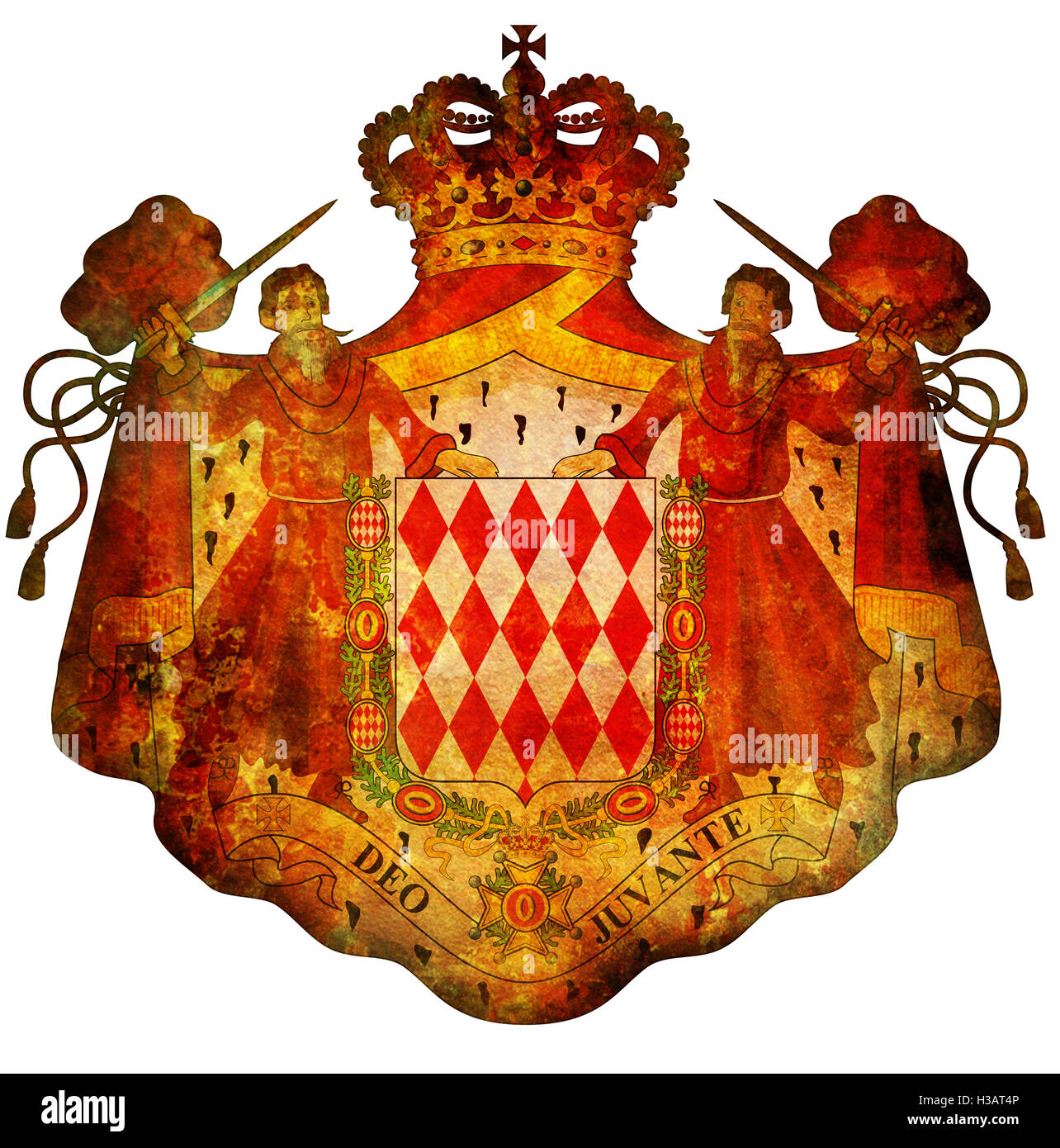 Vieux isolated over White Coat of Arms de monaco Photo Stock - Alamy