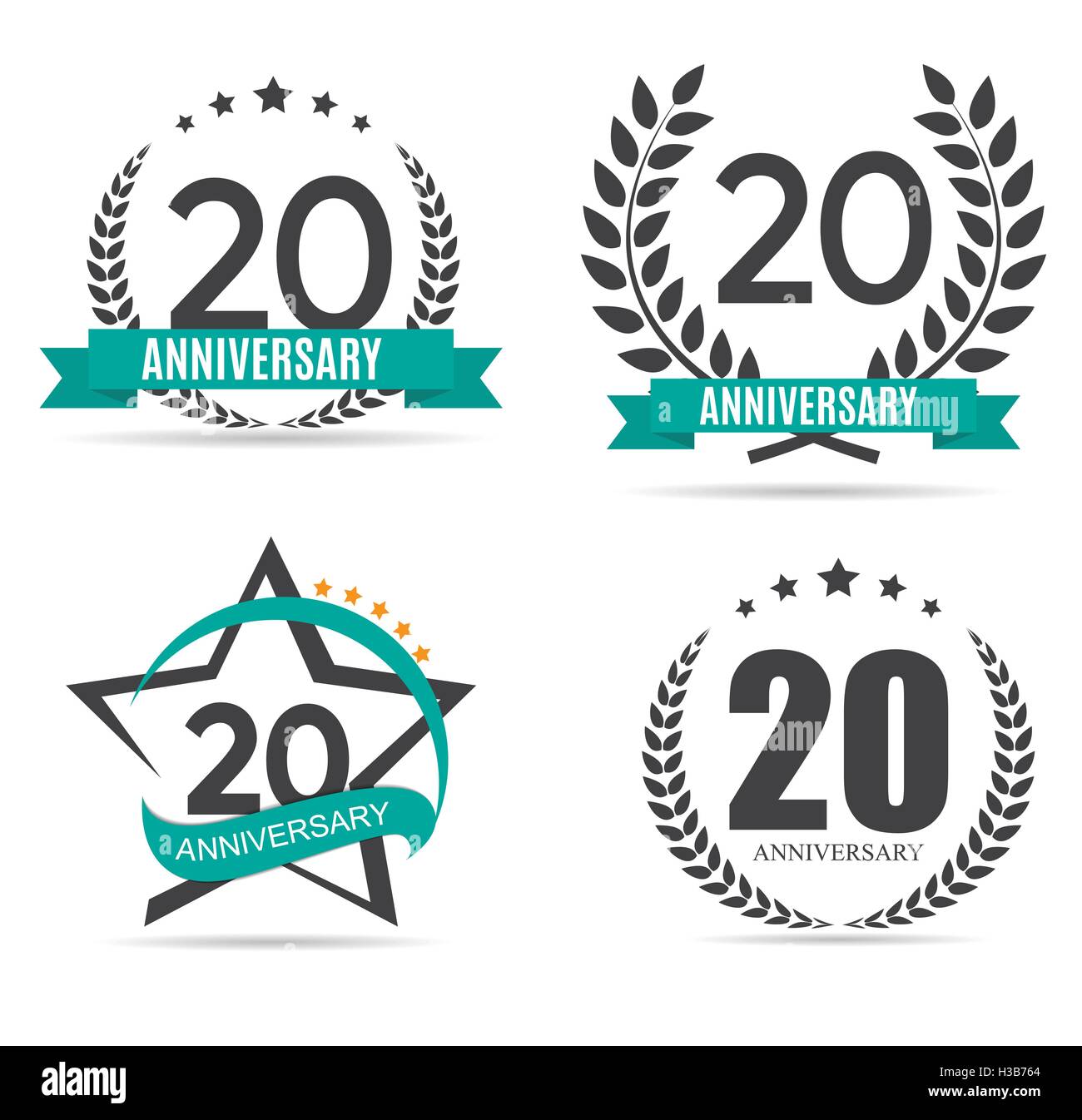 Logo modèle de 20 ans anniversaire Set vector Illustration Image ...