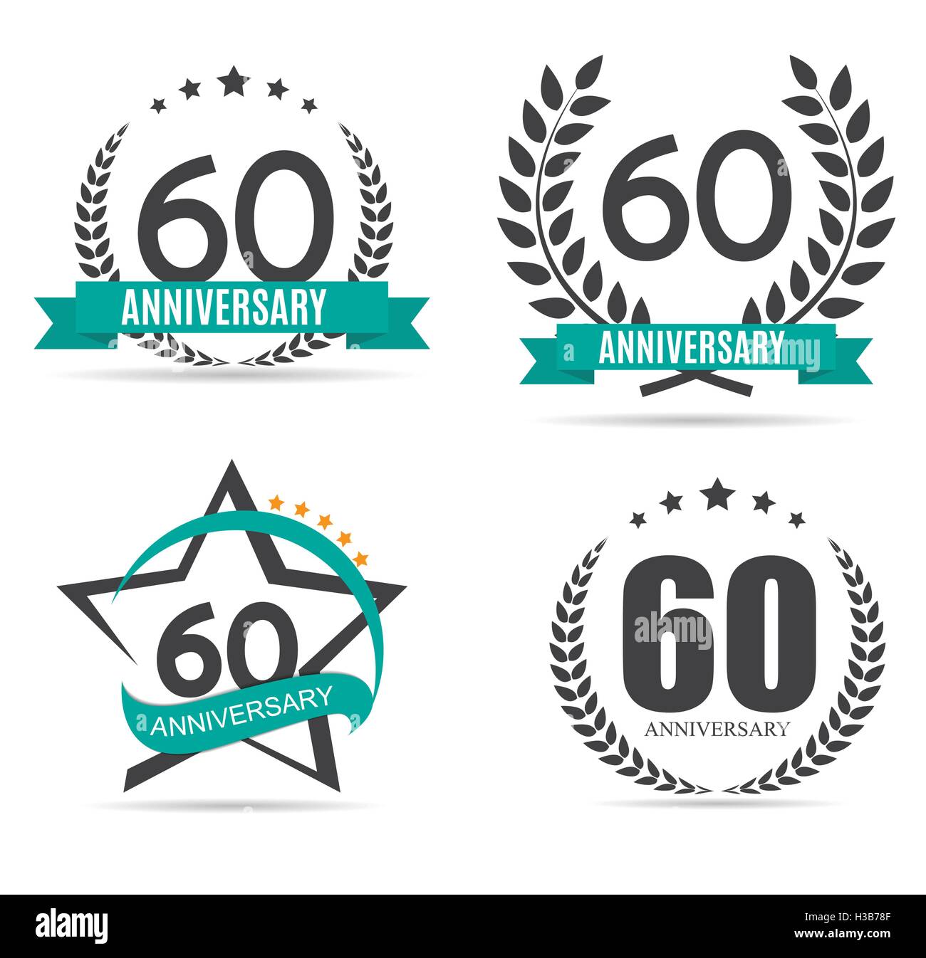 60 ans anniversaire Logo du modèle Vector Illustration Image ...