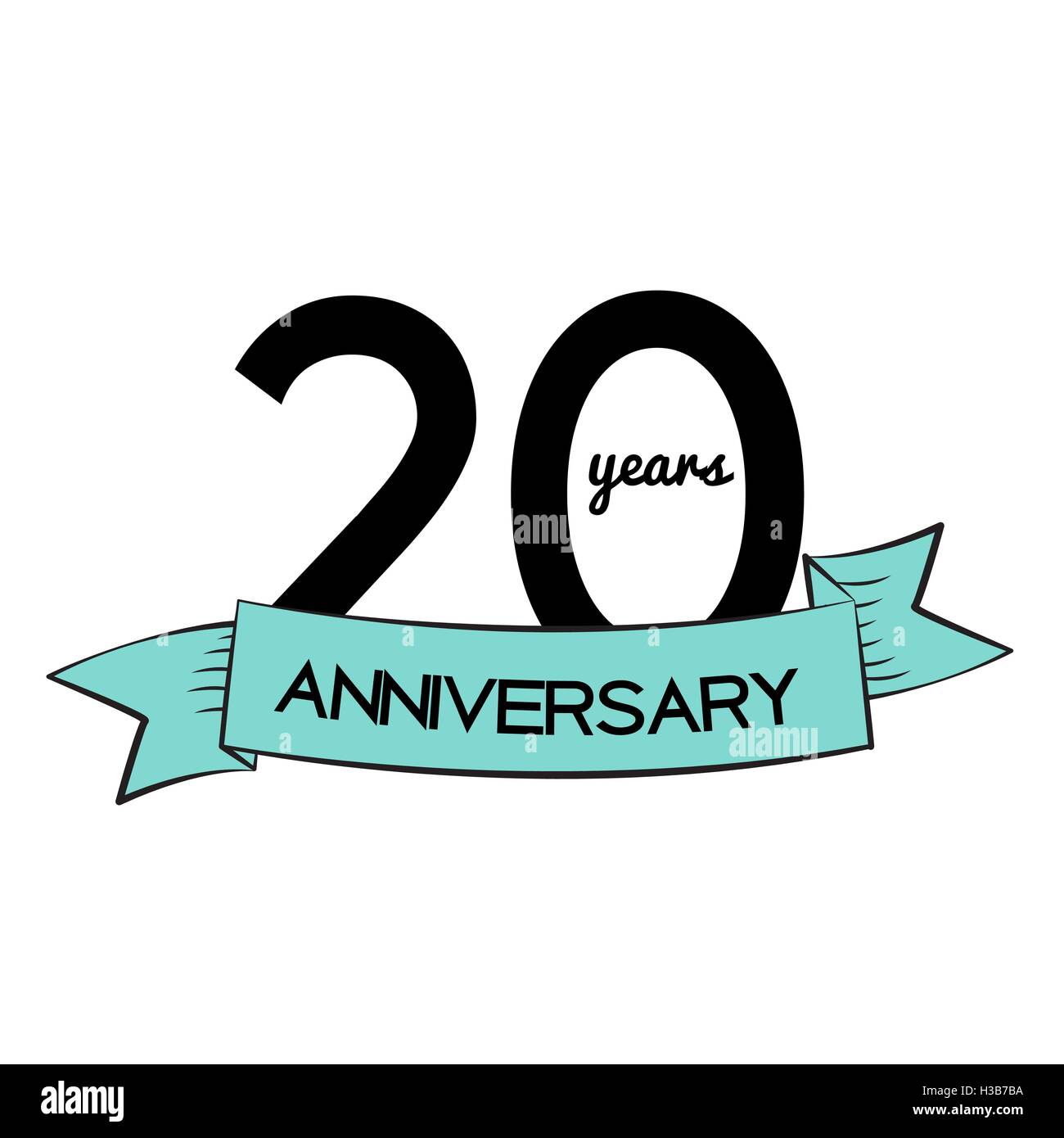 20 ans anniversaire Logo du modèle Vector Illustration Image ...