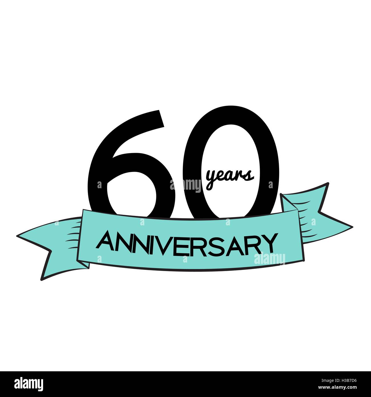 60 ans anniversaire Logo du modèle Vector Illustration Image ...