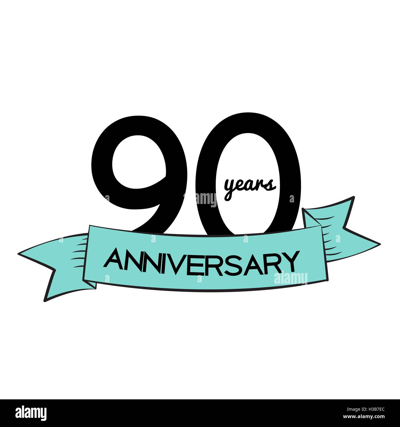 90 ans anniversaire Logo du modèle Vector Illustration Image ...