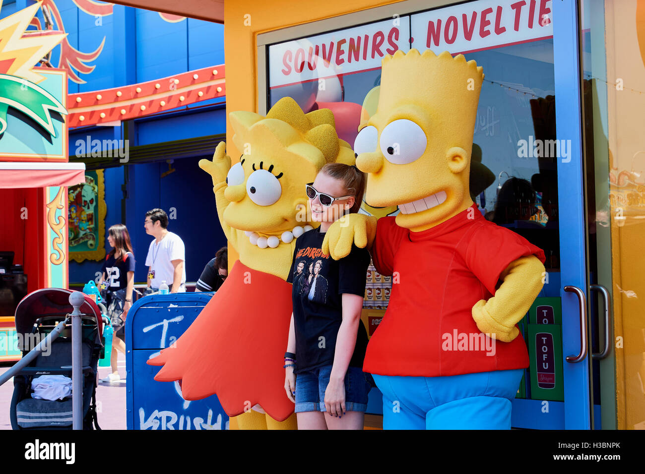 Les Simpsons caractères à Universal Studios Hollywood est un studio de cinéma et parc à thème ...
