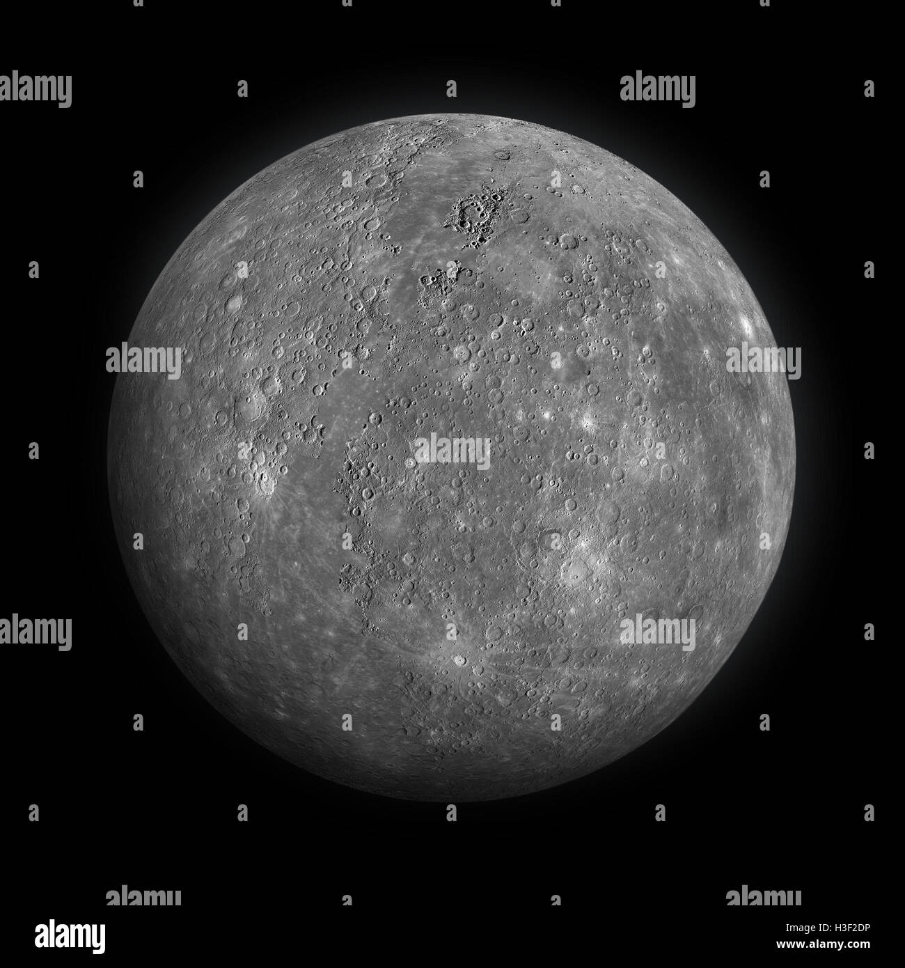 Système solaire - le mercure. Planète isolé sur fond noir. Éléments de ...