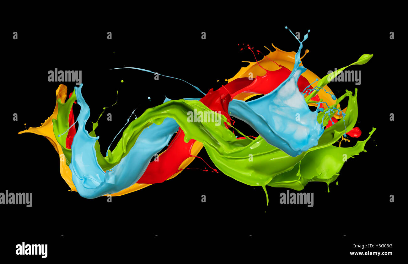 Black colour splash Banque de photographies et d’images à haute ...