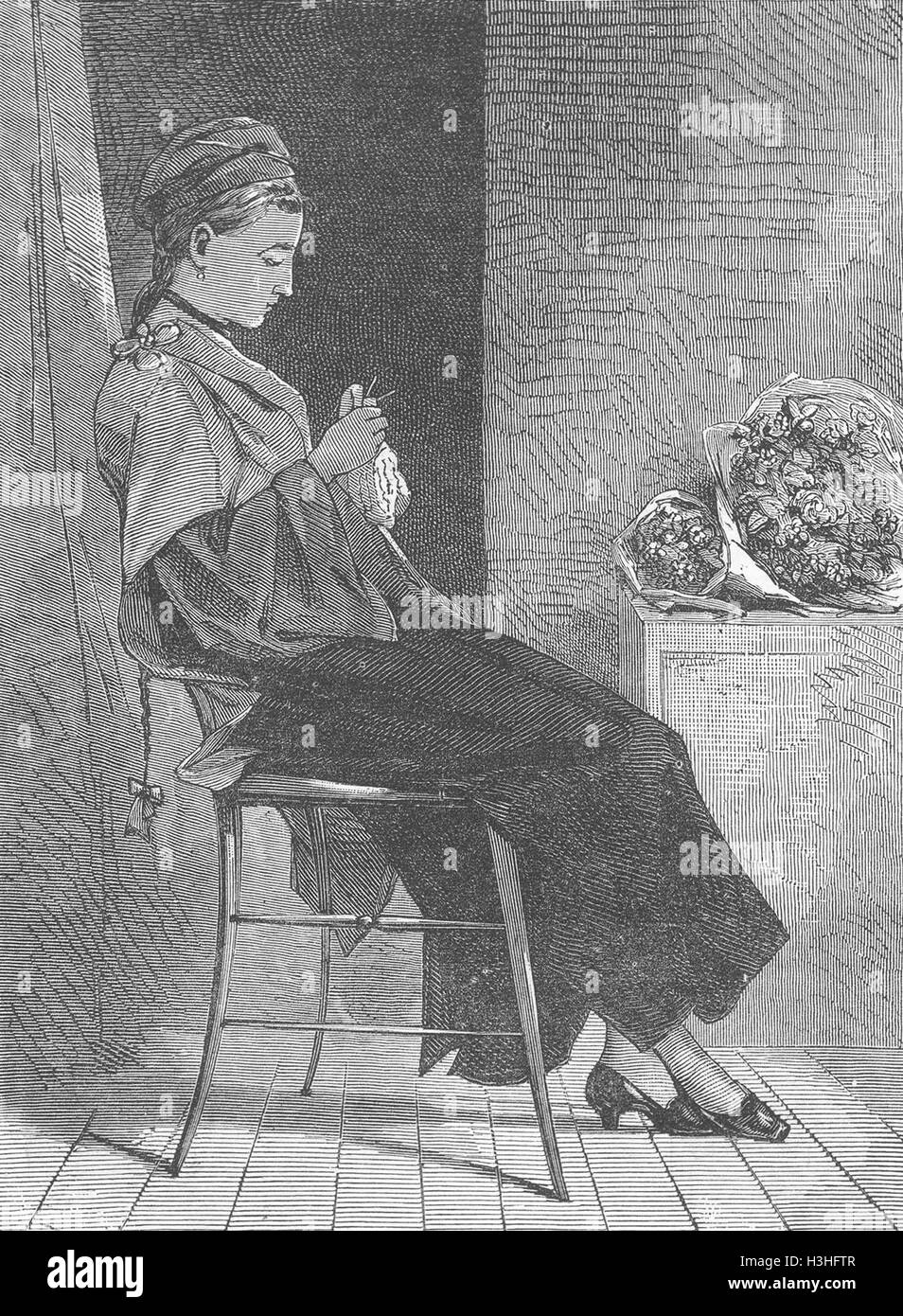 Jeune Fille De Fleur Banque Dimages Noir Et Blanc Alamy